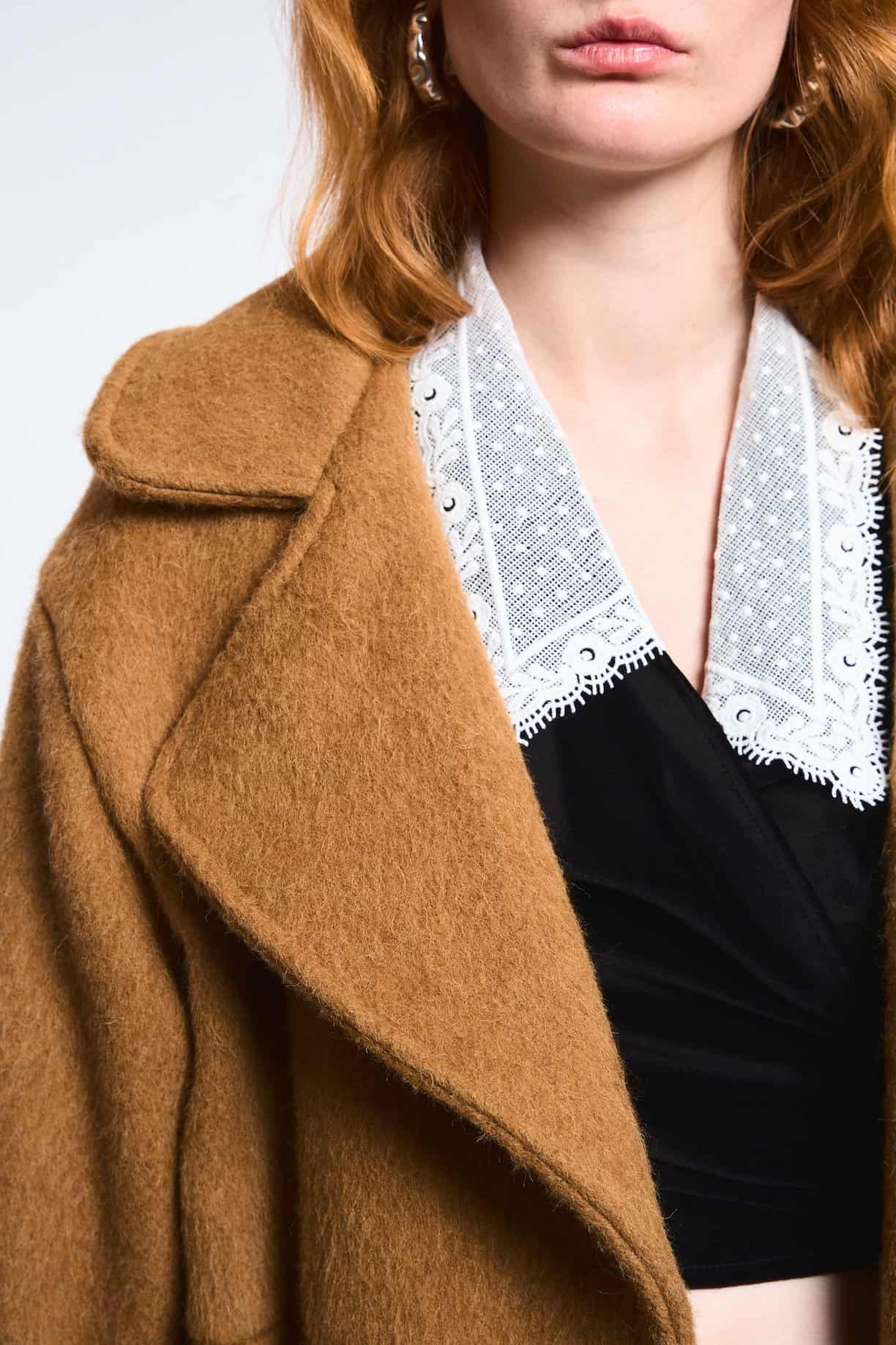 LA POUPETTE RUNWAY LOOK 5 – ARGANE Honey Brown Wool Coat with Oversized ...